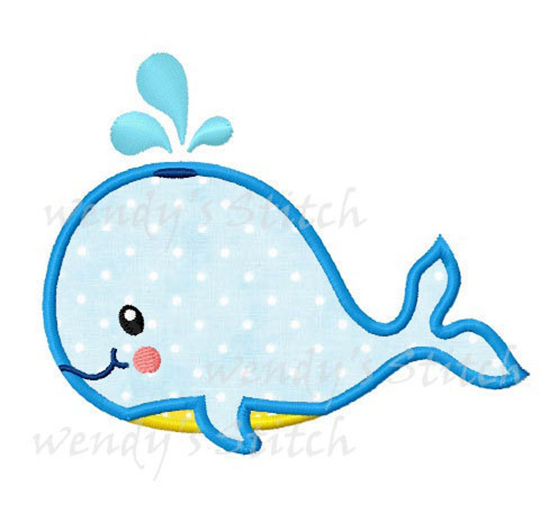 Little Whale Applique Machine Embroidery Design Digital Pattern - Etsy