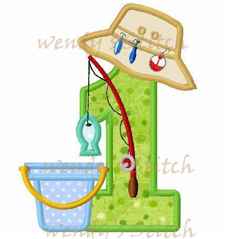 Fishing Applique - Etsy