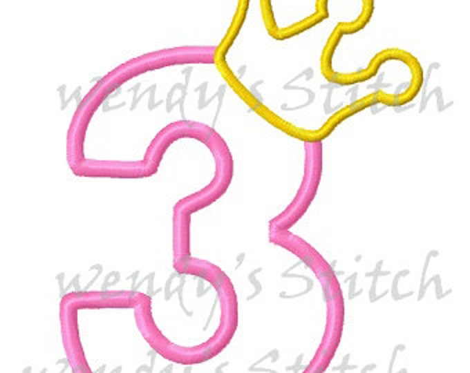 Princess Crown 3 Applique Machine Embroidery Design - Etsy