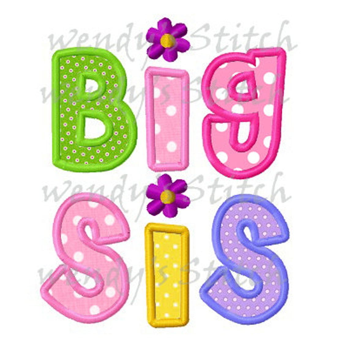 Big Sis Sister Applique Machine Embroidery Design Digital Pattern - Etsy