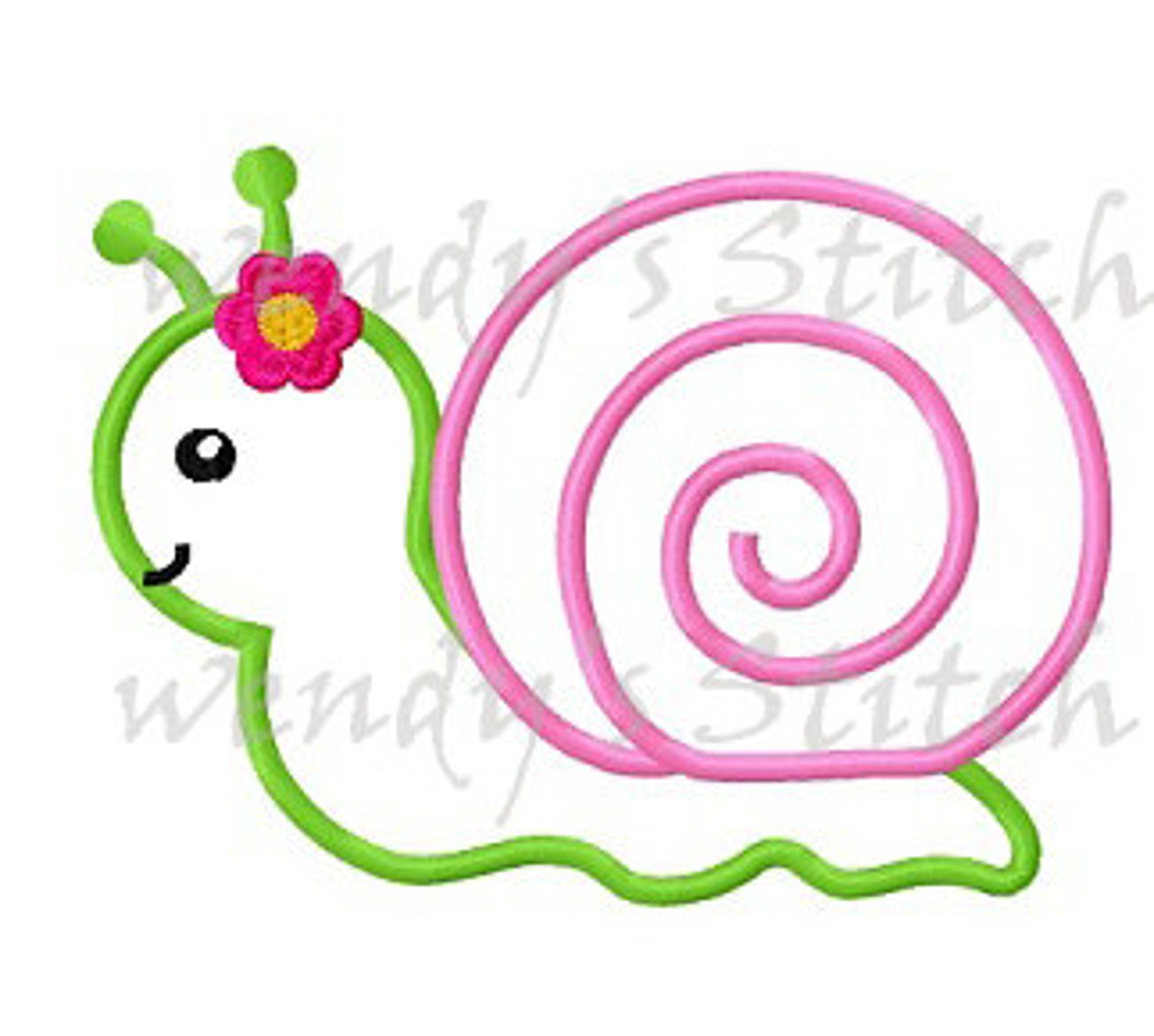 Flower Snail Applique Machine Embroidery Design Digital Pattern Instant ...