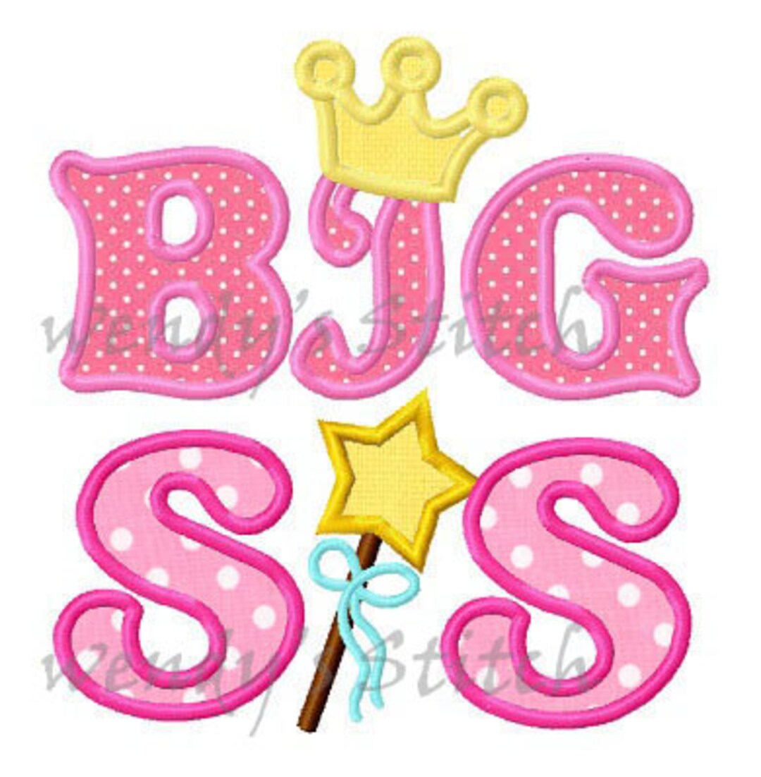 Big Sis Applique Machine Embroidery Design Instant Download - Etsy