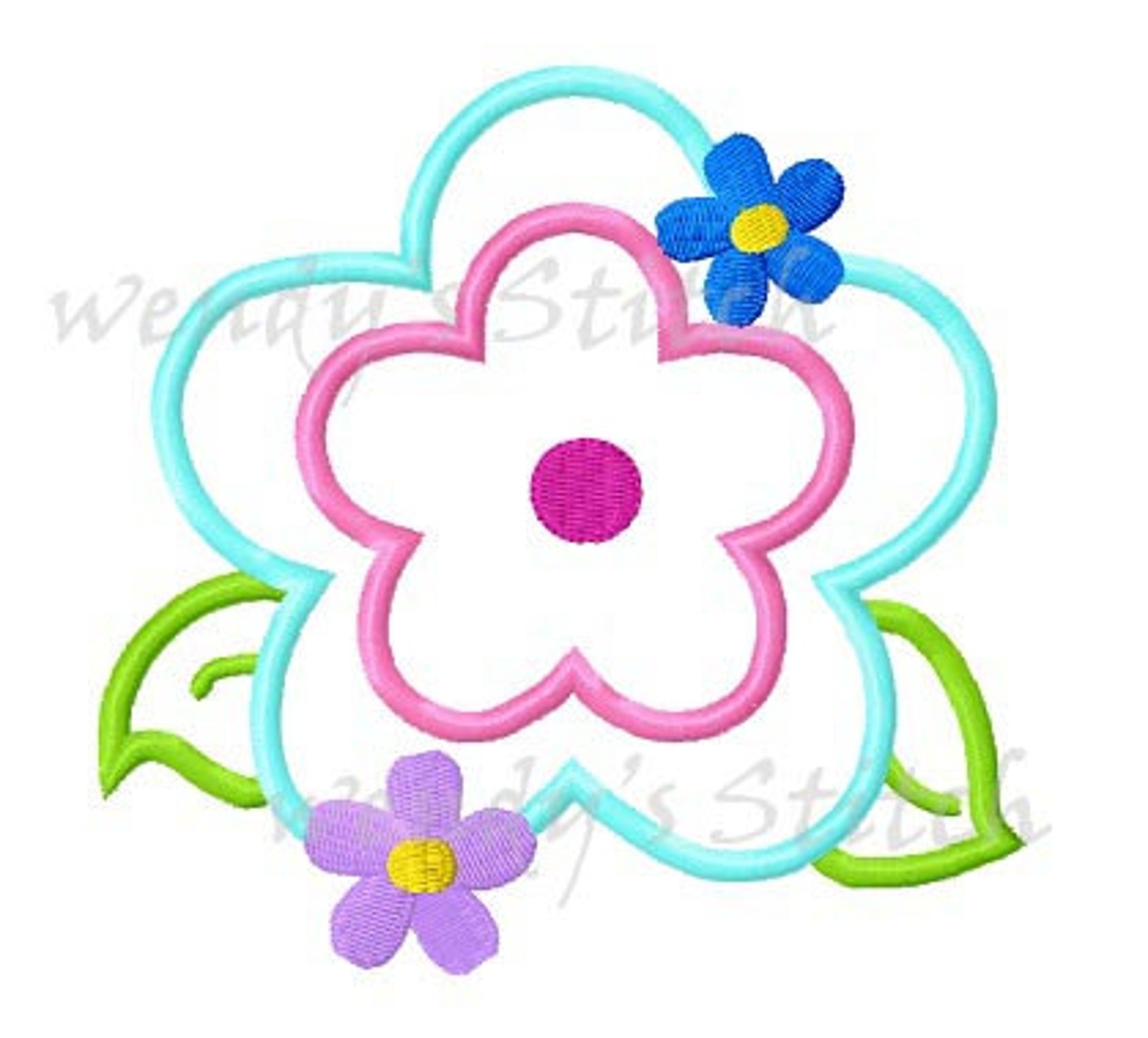 Big Flower #2 Applique Machine Embroidery Design Digital Pattern - Etsy