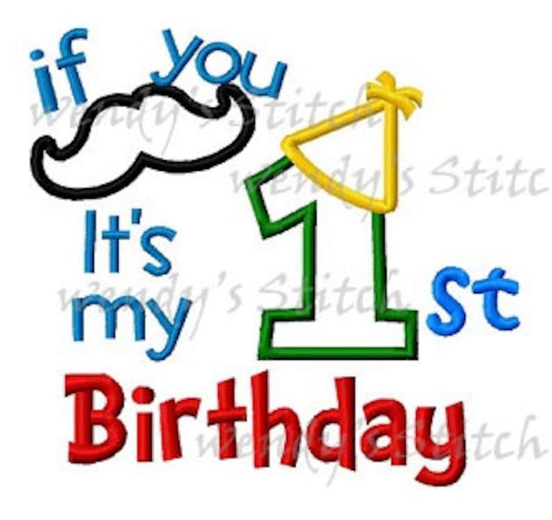 It's My First Mustache Birthday 1st Birthday Applique | Etsy