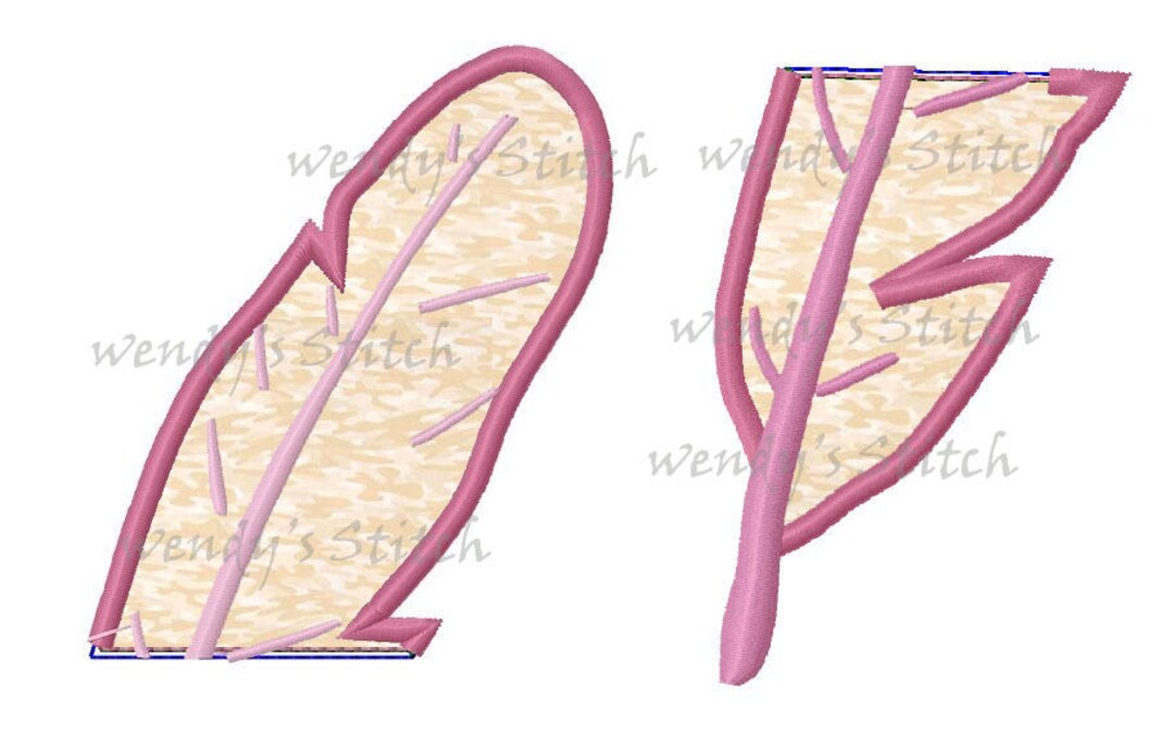 Two Part Feather Applique Machine Embroidery Design Instant Download - Etsy