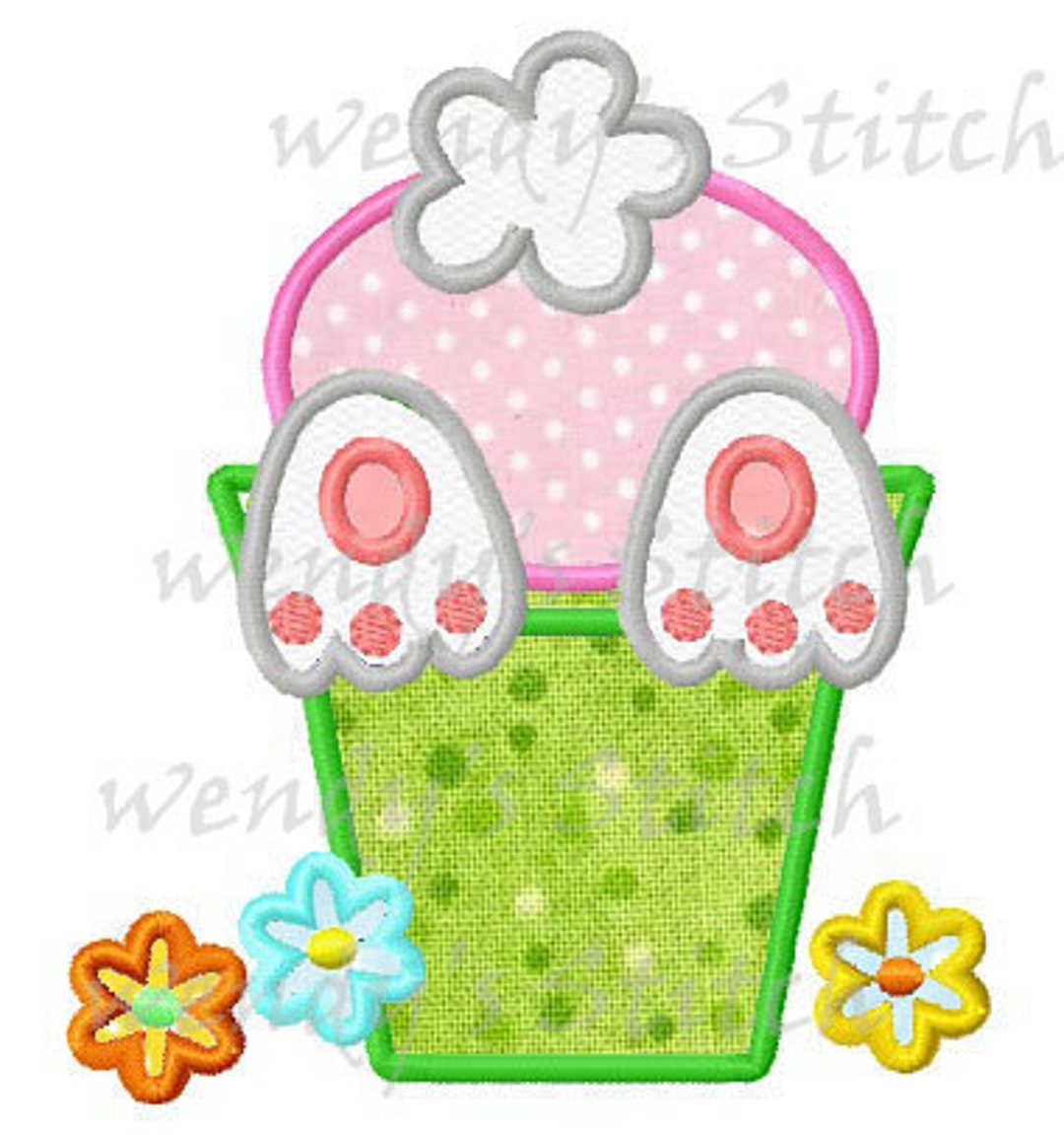 Spring Bunny Applique Machine Embroidery Design Digital Pattern - Etsy