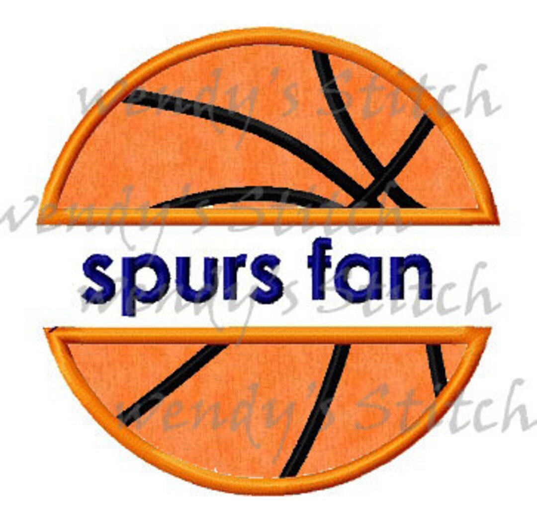 Spurs Fan Basketball Applique Machine Embroidery Design - Etsy
