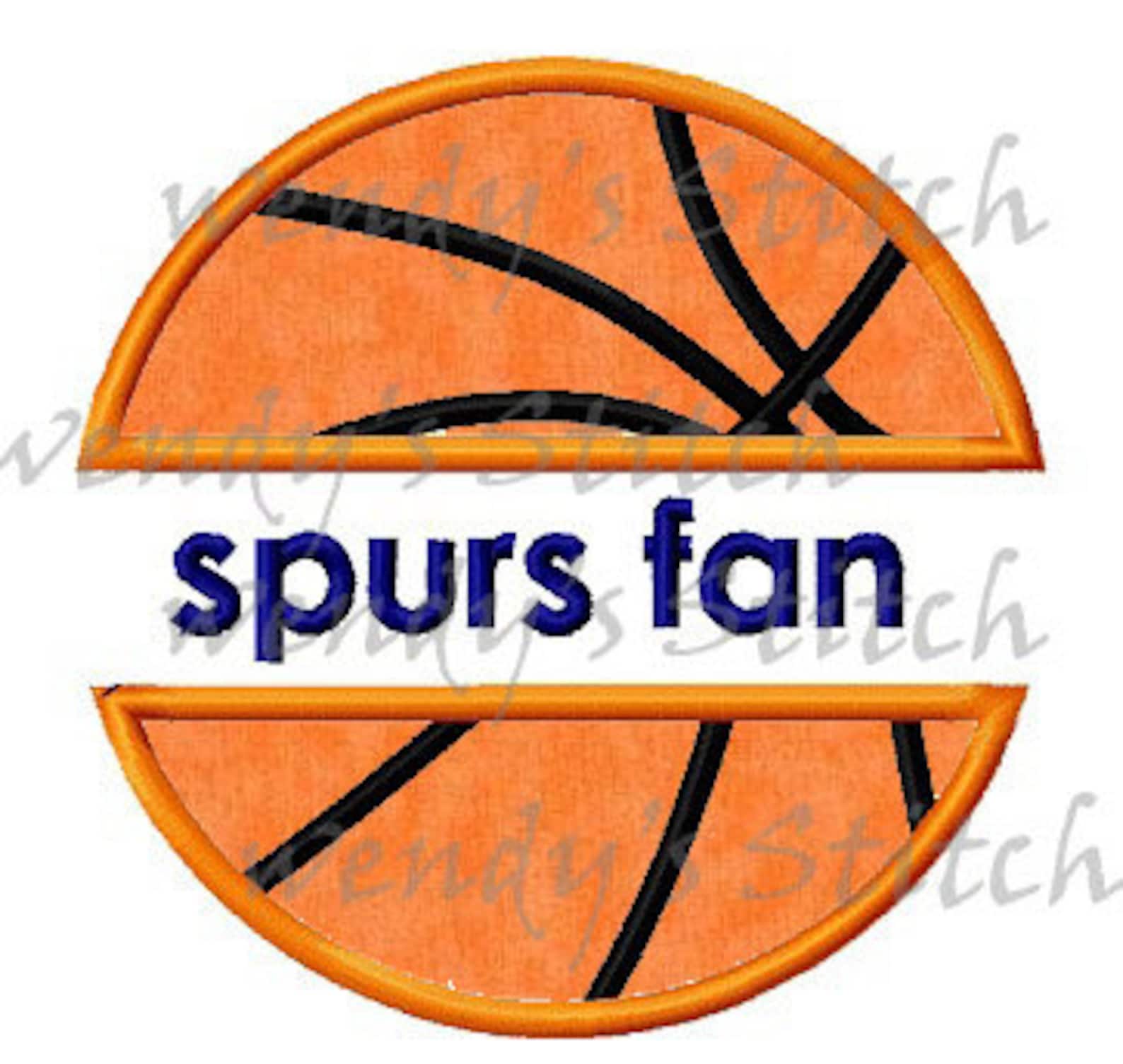 Spurs Fan Basketball Applique Machine Embroidery Design - Etsy