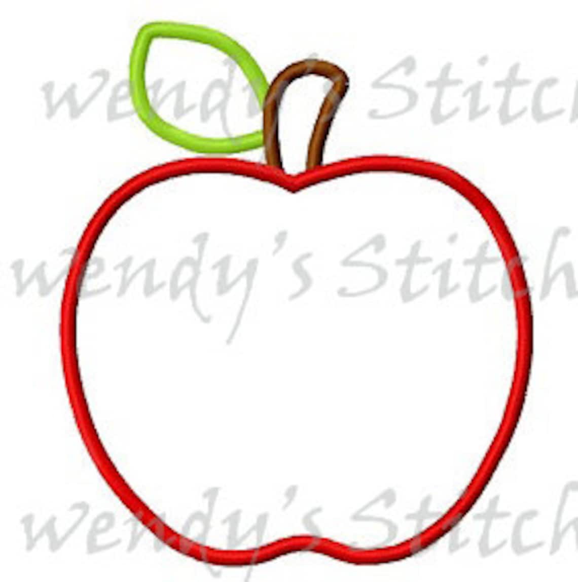 Apple Applique Machine Embroidery Design Instant Download - Etsy