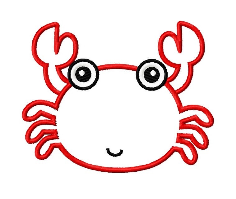 Crab Applique Machine Embroidery Design Three Sizes - Etsy