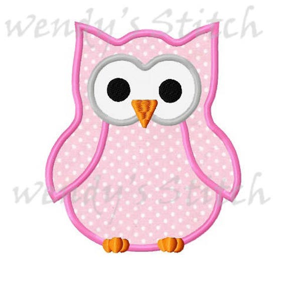 Owl Applique Machine Embroidery Design Instant Download | Etsy