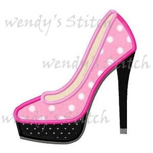 High Heel Pump Applique Machine Embroidery Design Digital Pattern - Etsy