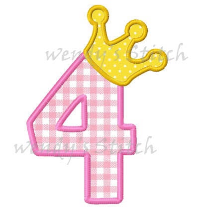 Princess Crown 4 Applique Birthday Machine Embroidery Design - Etsy