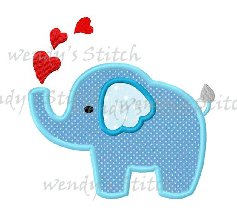 Love Elephant Applique Machine Embroidery Digital Design - Etsy
