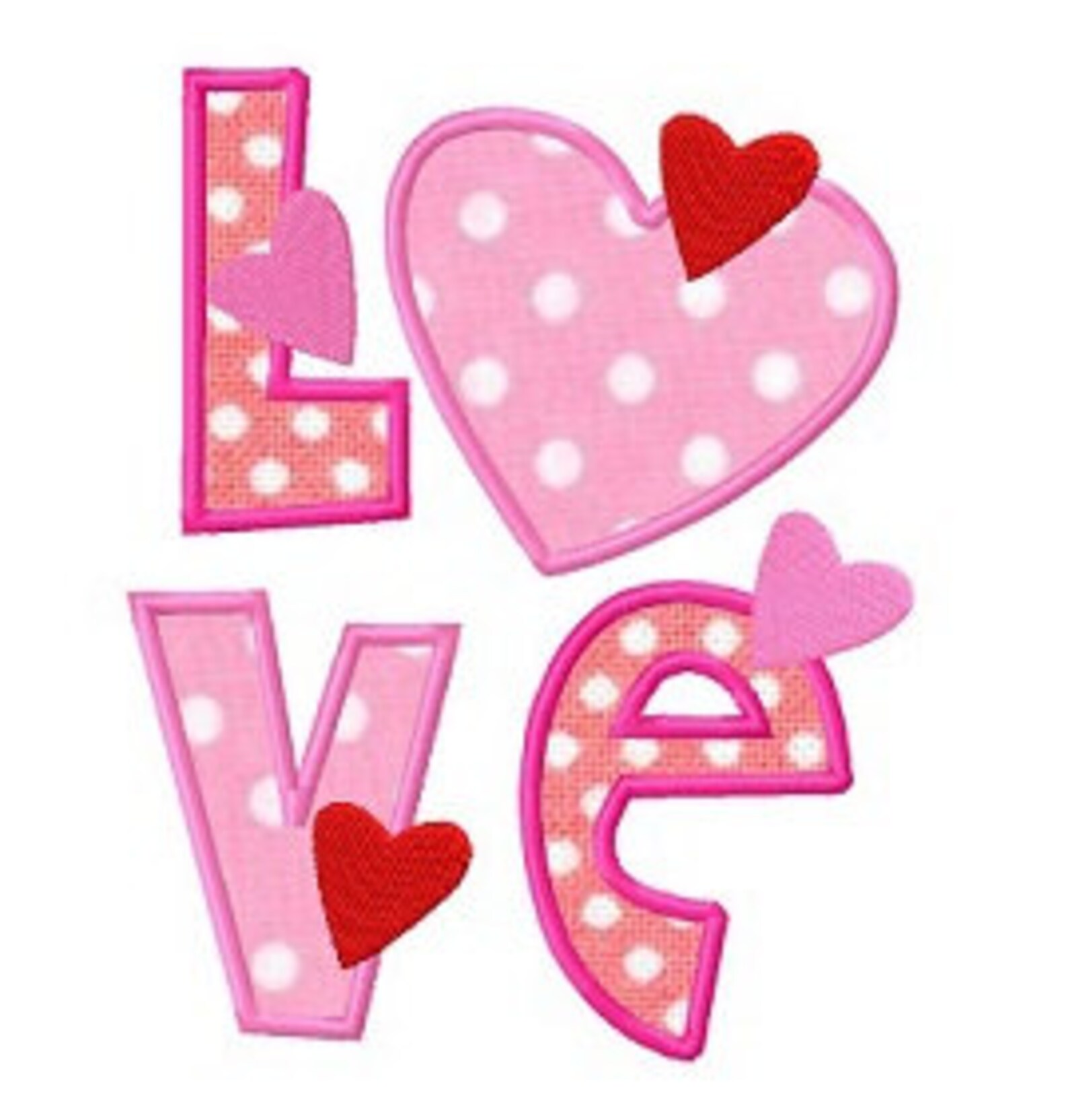 Love Applique Machine Embroidery Design Digital Pattern - Etsy