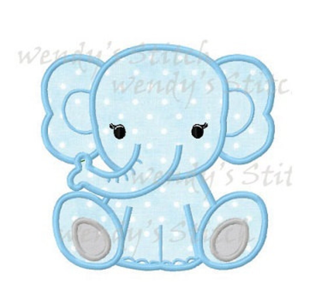 Baby Elephant Applique Machine Embroidery Design Digital Pattern - Etsy