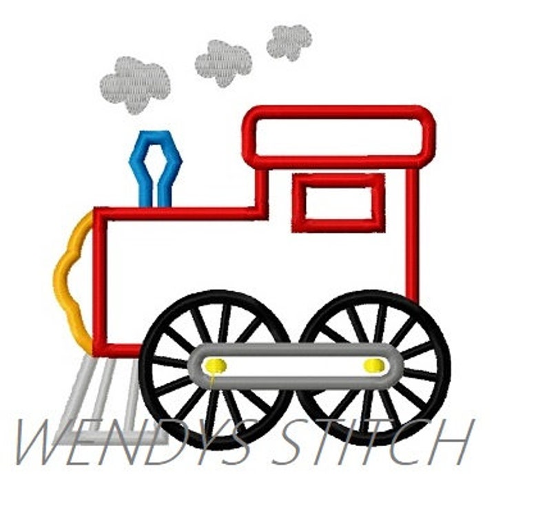 Train Engine Applique Machine Embroidery Design Instant Download - Etsy