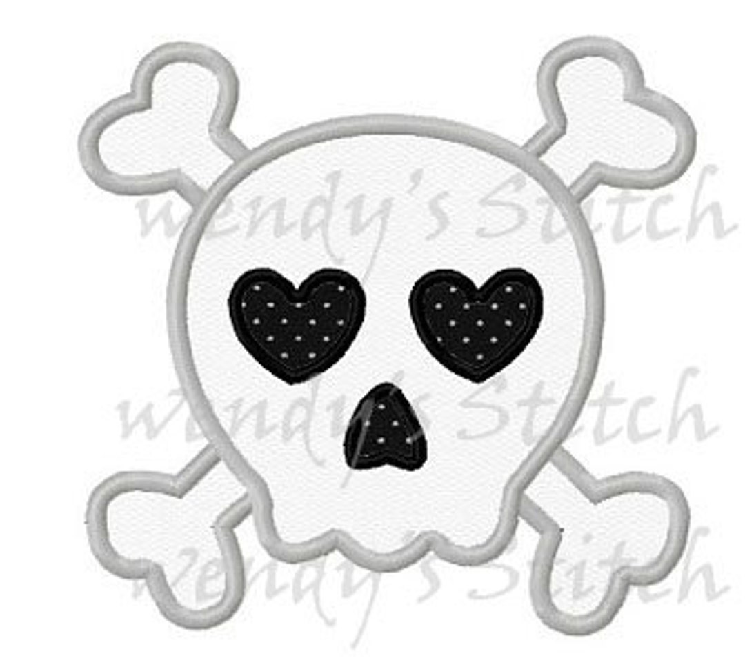 Skull Applique Machine Embroidery Design - Etsy