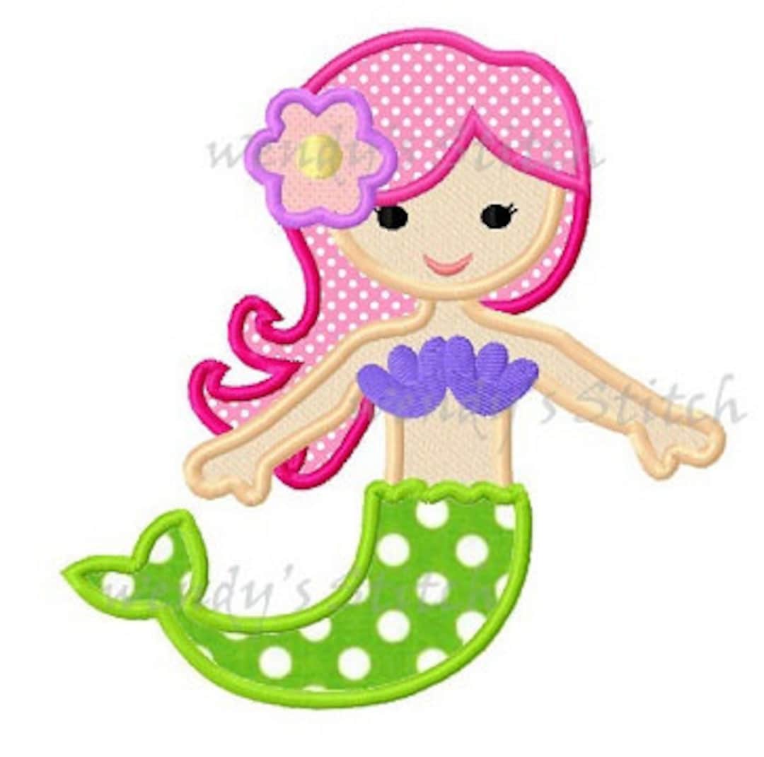 Instant Download Mermaid Applique Machine Embroidery Design - Etsy