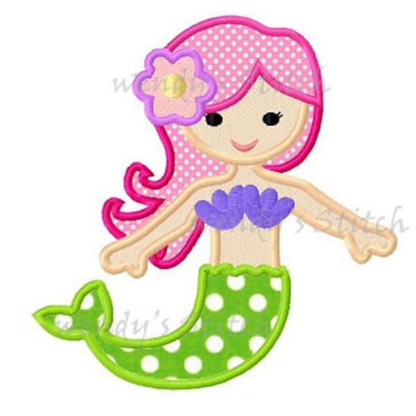 Mermaid Applique Embroidery Design - Etsy