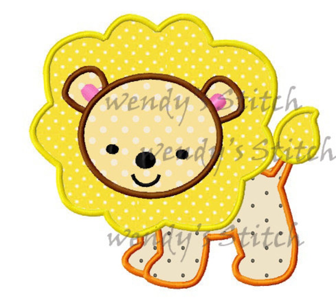 Baby Lion Machine Embroidery Design Digital Applique Pattern - Etsy
