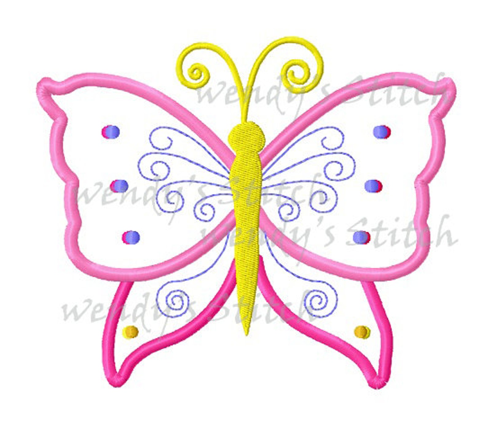 Butterfly 4 Applique Machine Embroidery Digital Design - Etsy