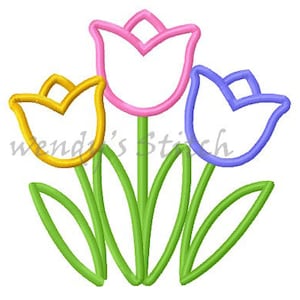 Tulip Applique Tulips Machine Embroidery Design - Etsy