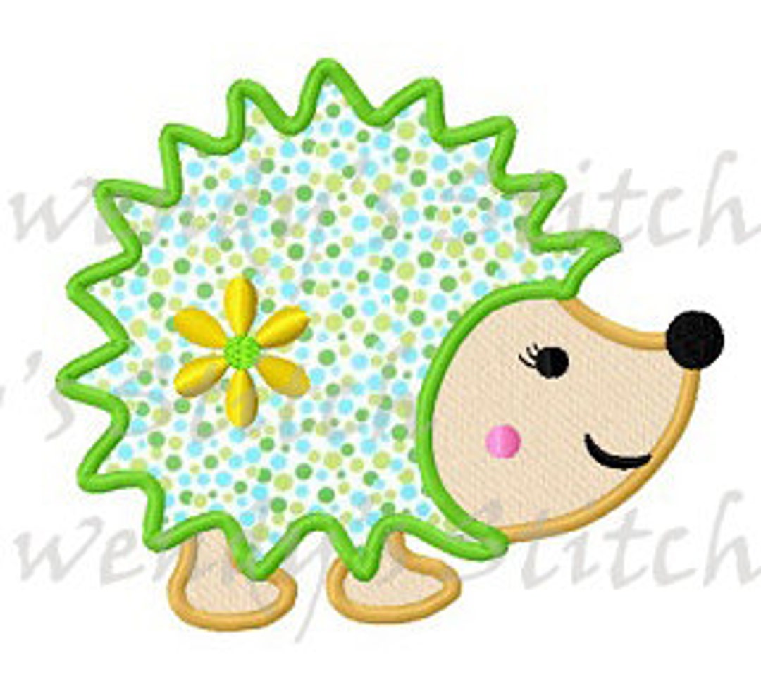 Hedgehog Applique Machine Embroidery Design Digital Pattern - Etsy