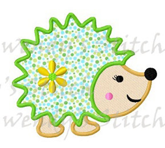 Hedgehog Applique Machine Embroidery Design Digital Pattern | Etsy