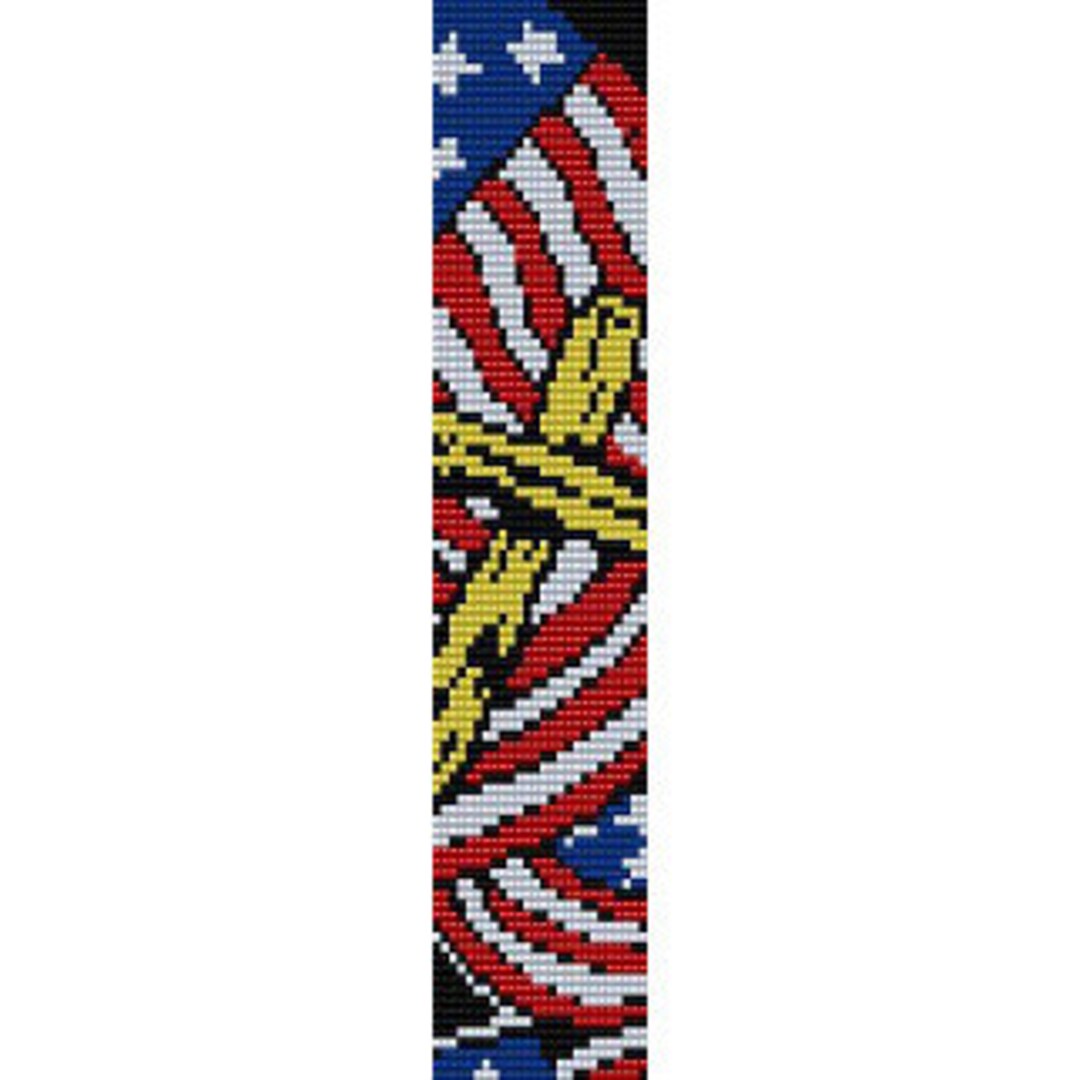 Instant Download Beading Pattern Loom Stitch Patriotic Cross and Flag ...