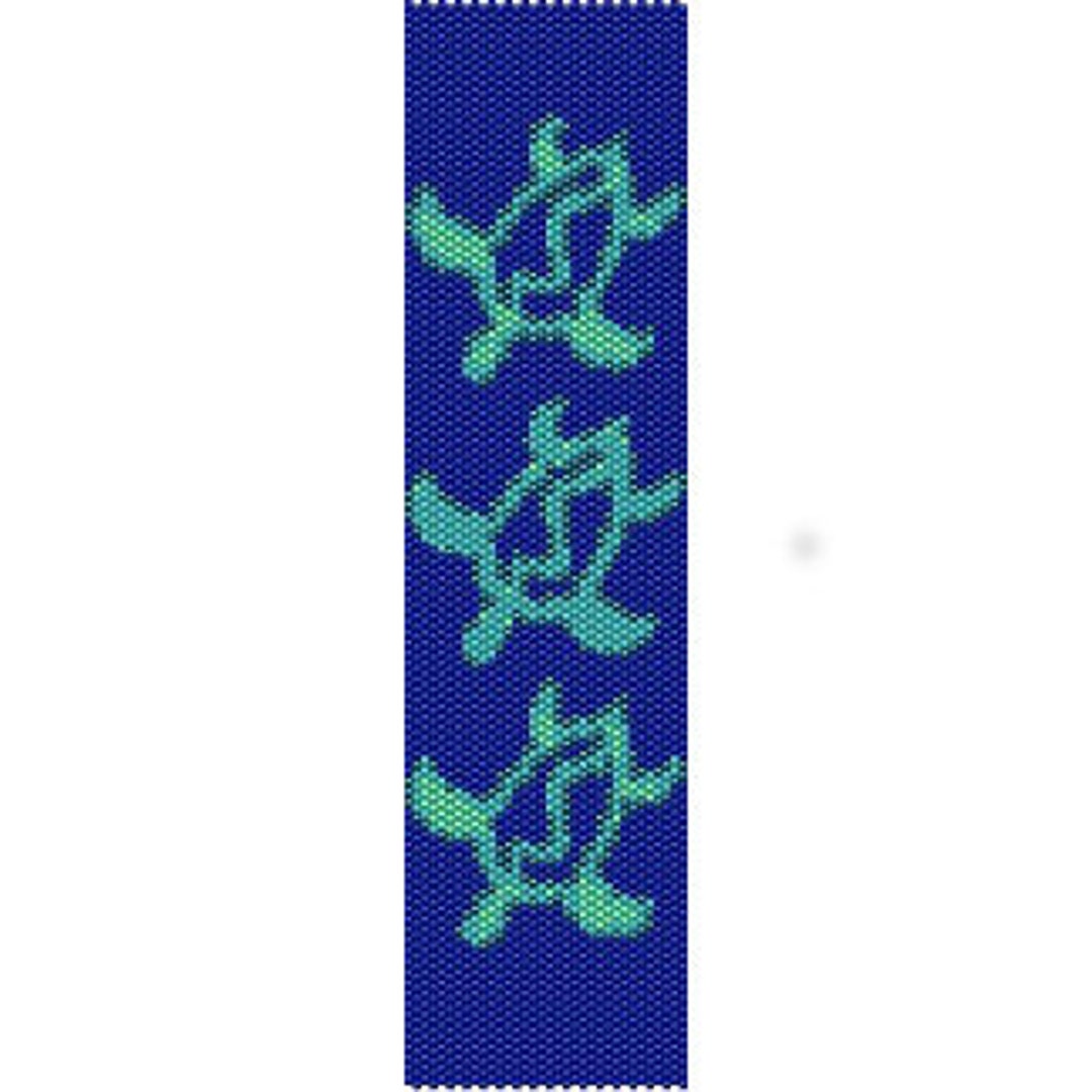 Instant Download Beading Pattern Loom Stitch Bracelet Blue Turtles Seed ...