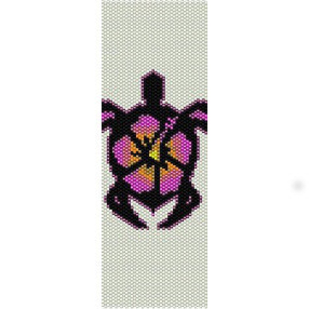 Instant Download Beading Pattern Peyote Stitch Bracelet Hibiscus Turtle ...