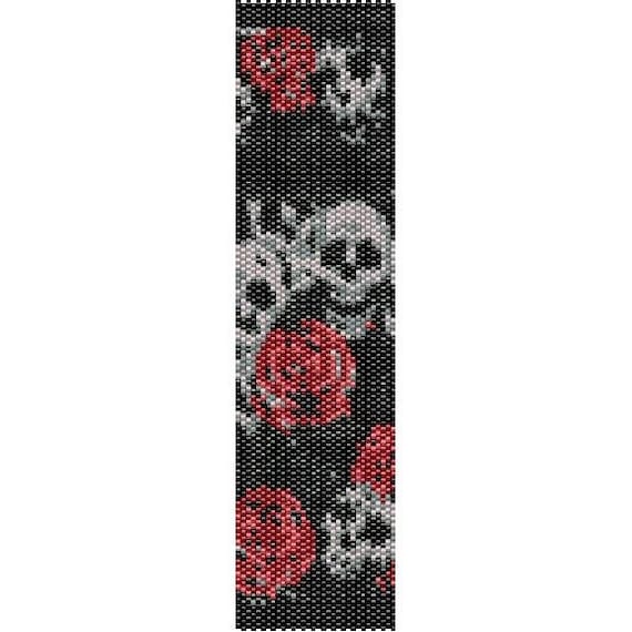 Beaded Skull With Roses Pattern