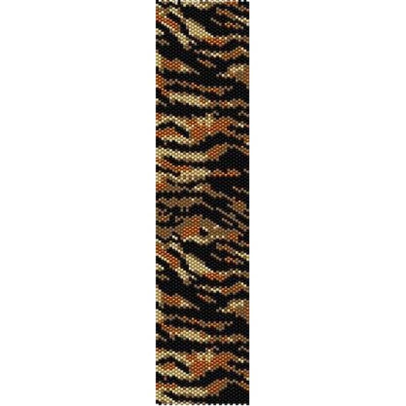 Loom Stitch Beading Pattern for Bracelet Tiger Print Seed Bead Cuff - Etsy