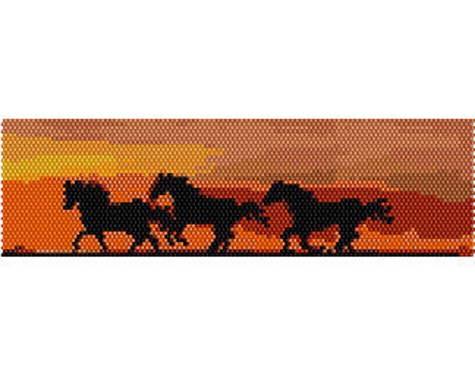 Instant Download Beading Pattern Peyote Stitch Bracelet Horses - Etsy