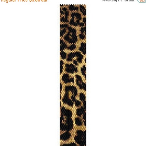 Snow Leopard Pattern Peyote Beading Bracelet Cuff Bead - Etsy UK