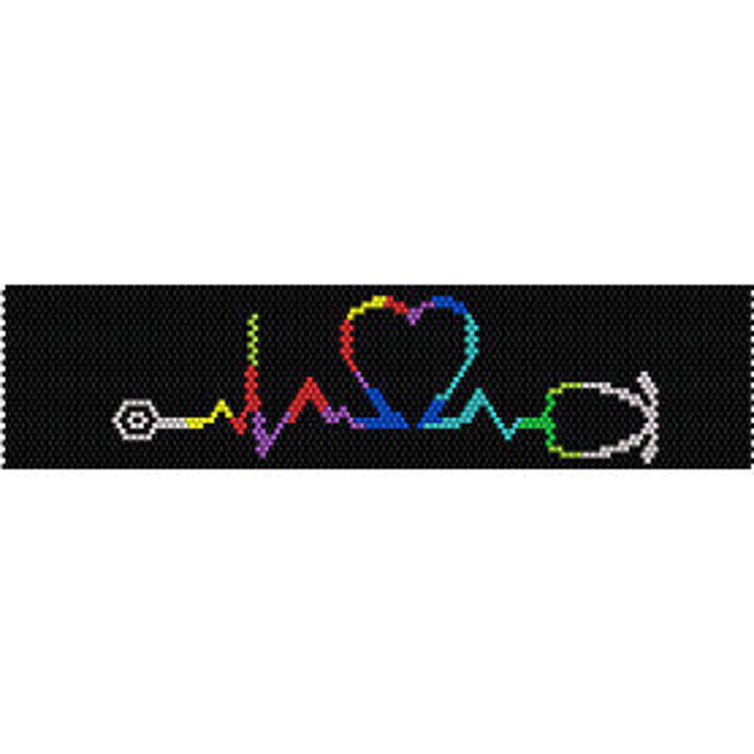 Instant Download Beading Pattern Peyote Stitch Bracelet Heartbeat Nurse ...