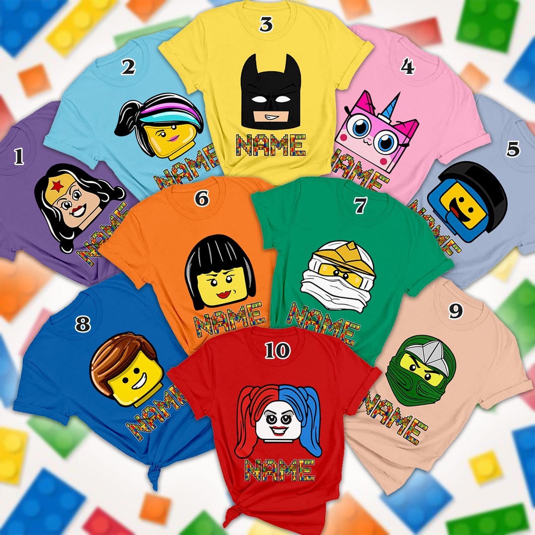 Building Block Head Shirt, Custom Building Blocks Matching Family Shirt ...