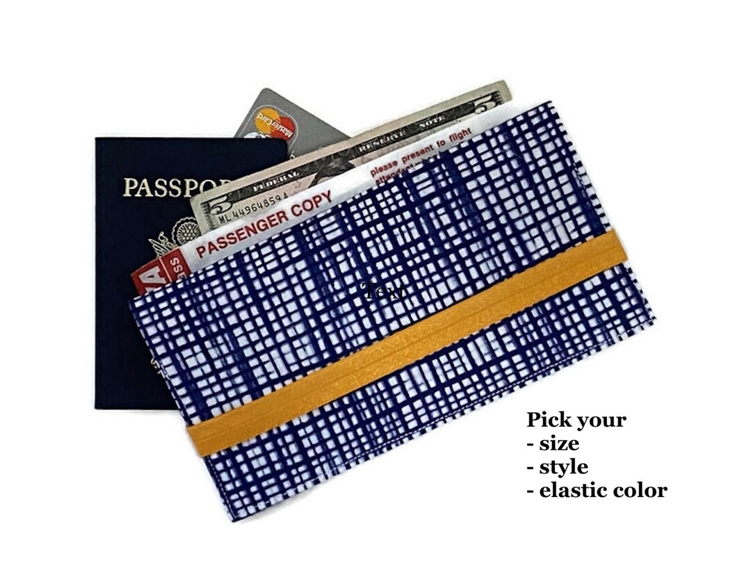 Blue Cloth Travel Wallet for Passports Boarding Passes and - Etsy