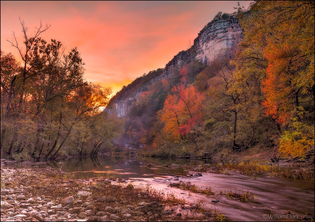 Nature Photography, Buffalo River, Autumn, Sunset, Fall Color, Water ...