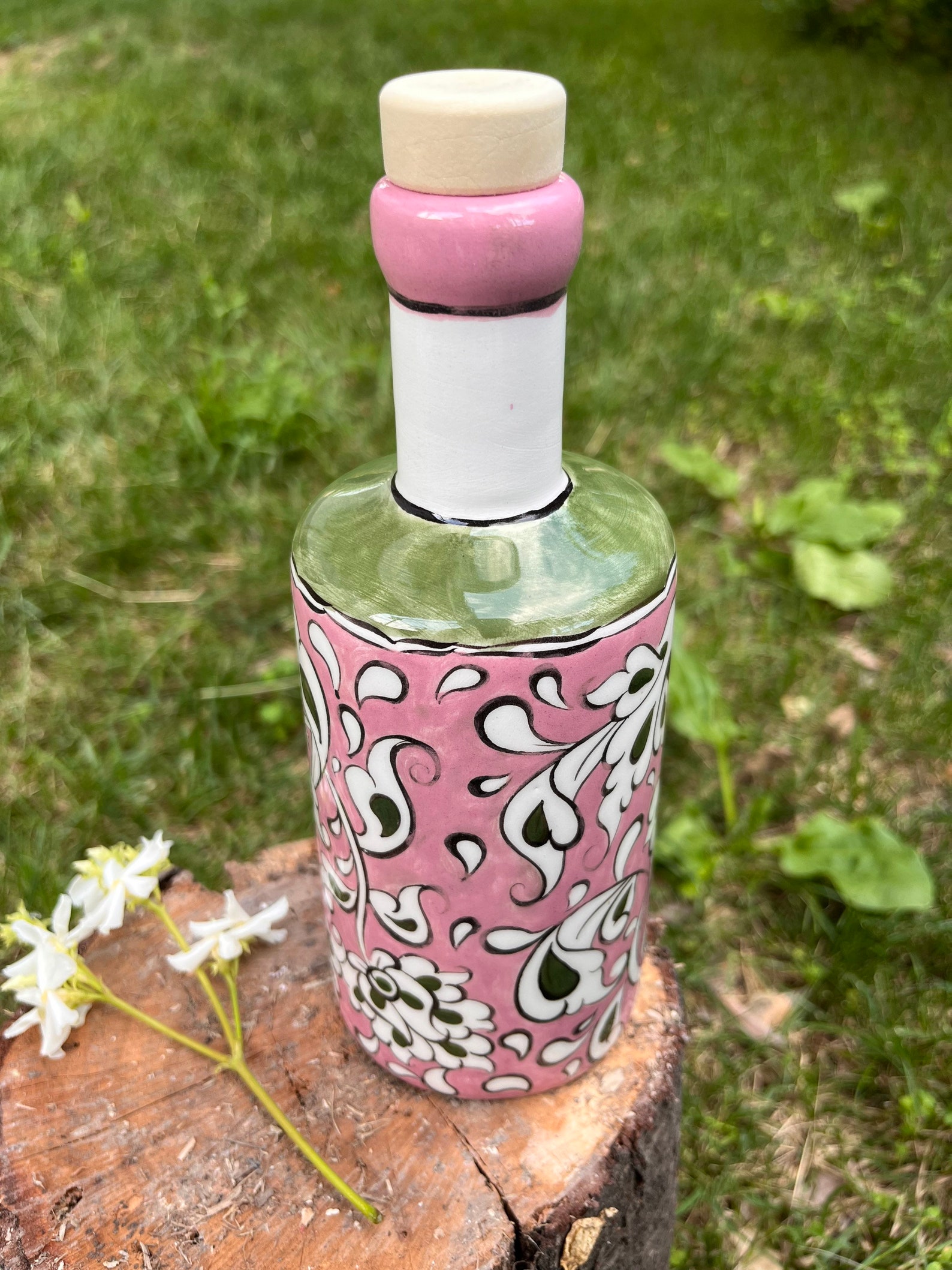 Turkish Ceramic Oil Bottle, Olive Oil Bottle, Ceramic Bottle, Pottery ...