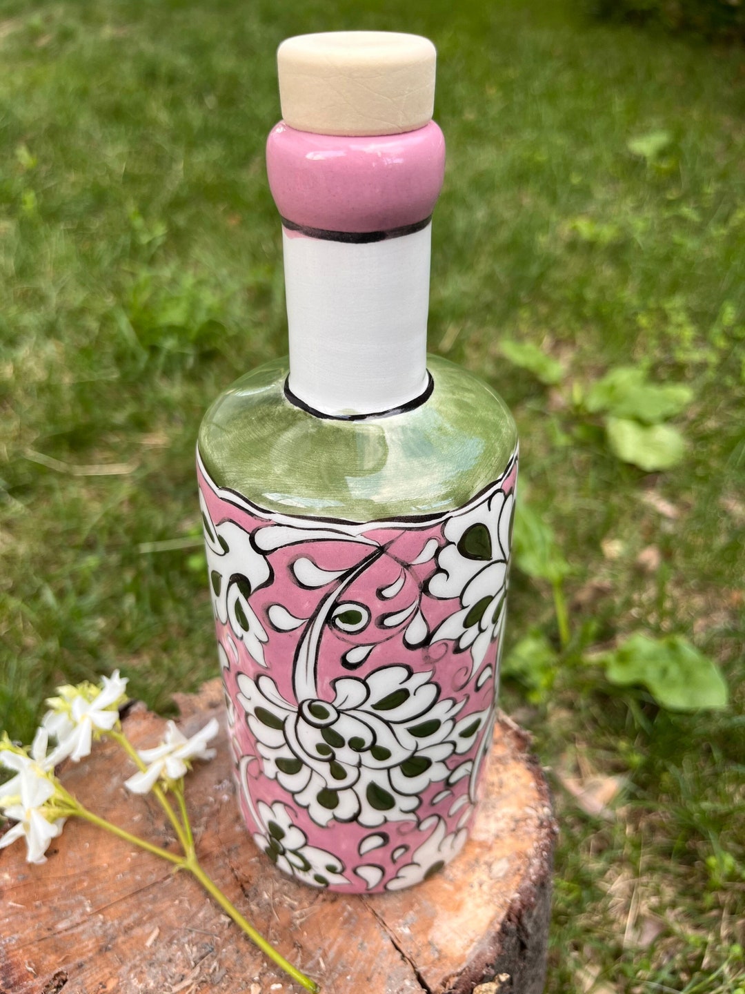 Turkish Ceramic Oil Bottle, Olive Oil Bottle, Ceramic Bottle, Pottery ...