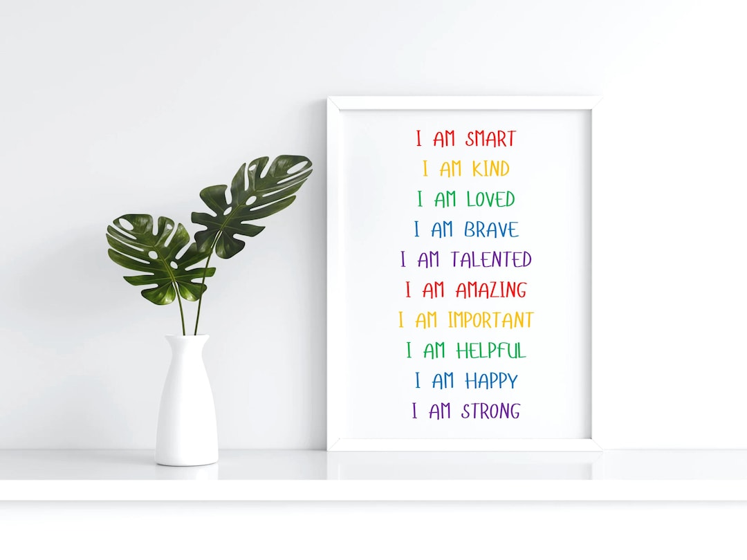Positive Affirmations for Kids | Instant Digital Download | Confidence ...