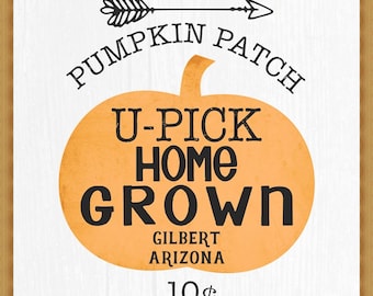 Pumpkin Patch Sign, Fall Print, Printable Printable Poster Wall Art Quote Print, Easy Instant ...