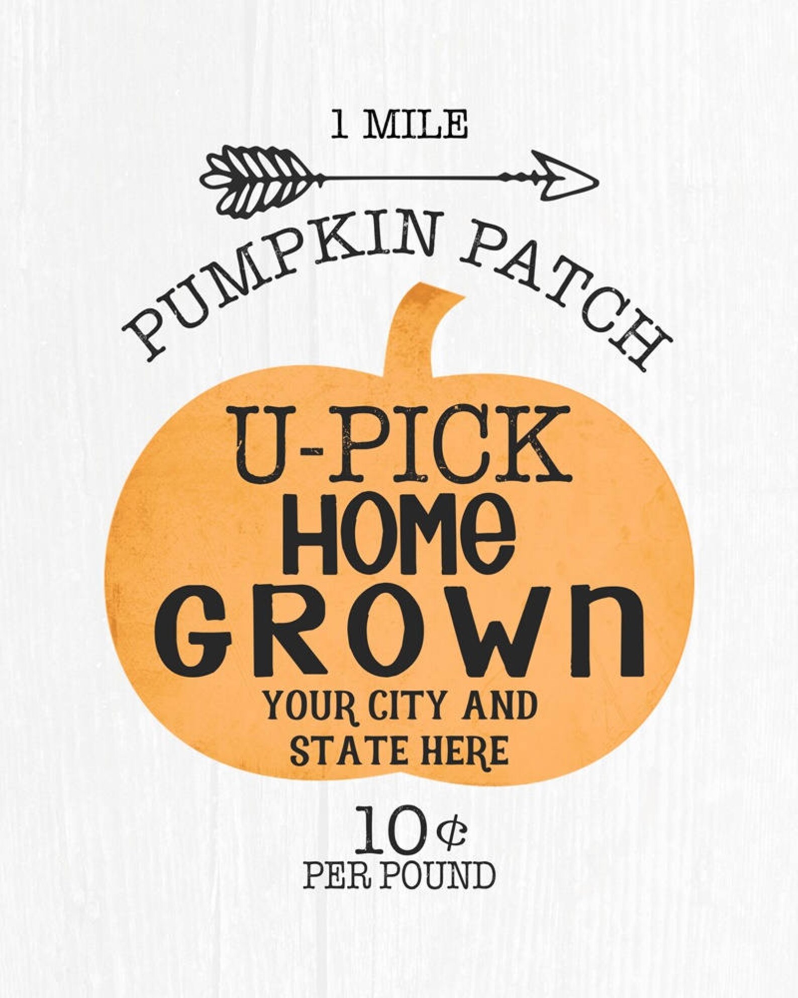 Personalized Pumpkin Patch Sign, Fall Print, Printable- Printable ...