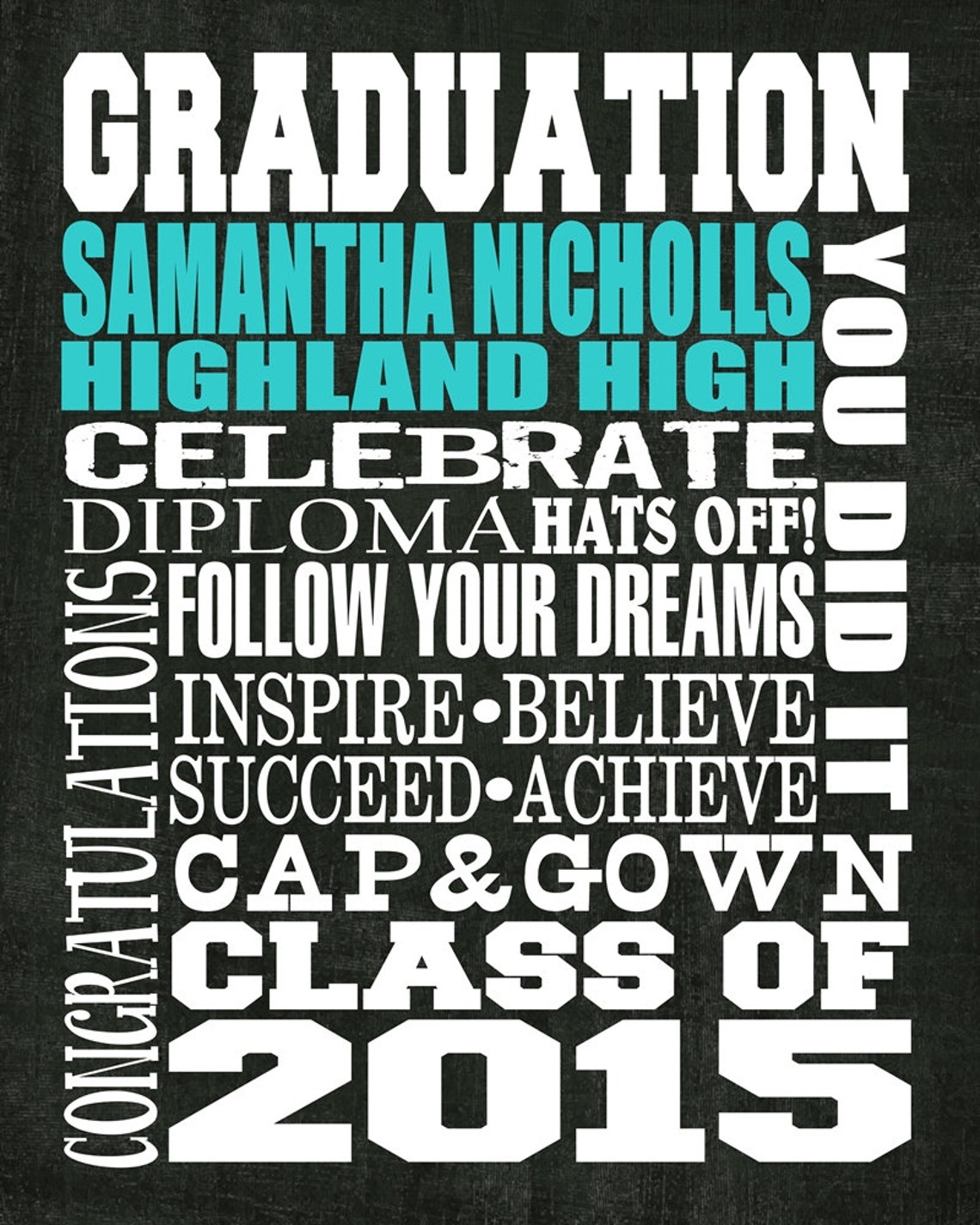 Graduation Subway Art - Personalized -printable Poster - Wall Art ...