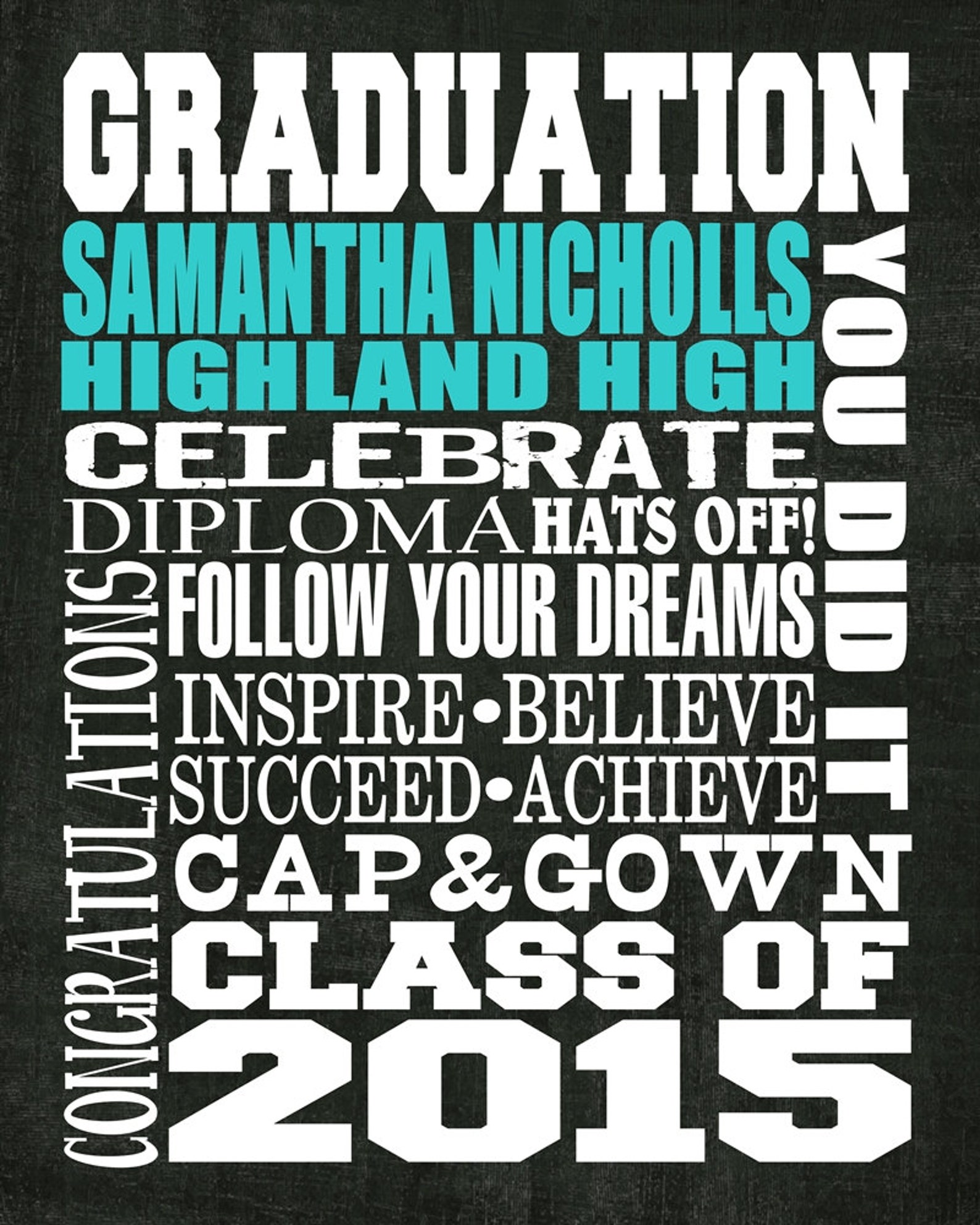 Graduation Subway Art - Personalized -printable Poster - Wall Art ...