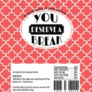 You Deserve a Break - Kit Kat Wrapper -candy Bar Wrappers – Printable ...