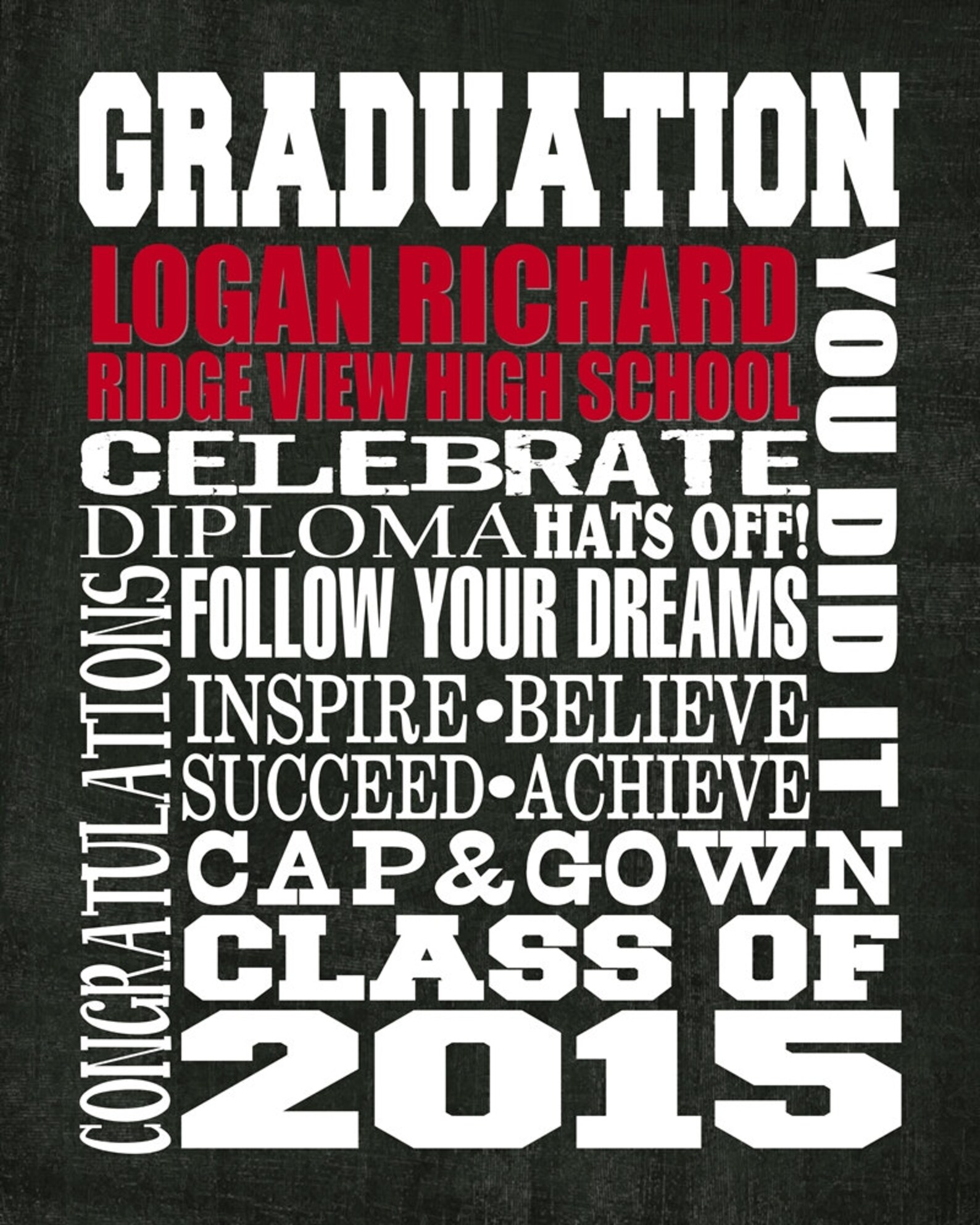 Graduation Subway Art - Personalized -printable Poster - Wall Art ...