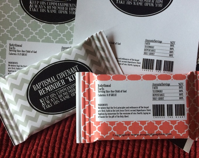 LDS Baptism Kit Kat Wrappers INSTANT DOWNLOAD candy Bar Wrappers ...